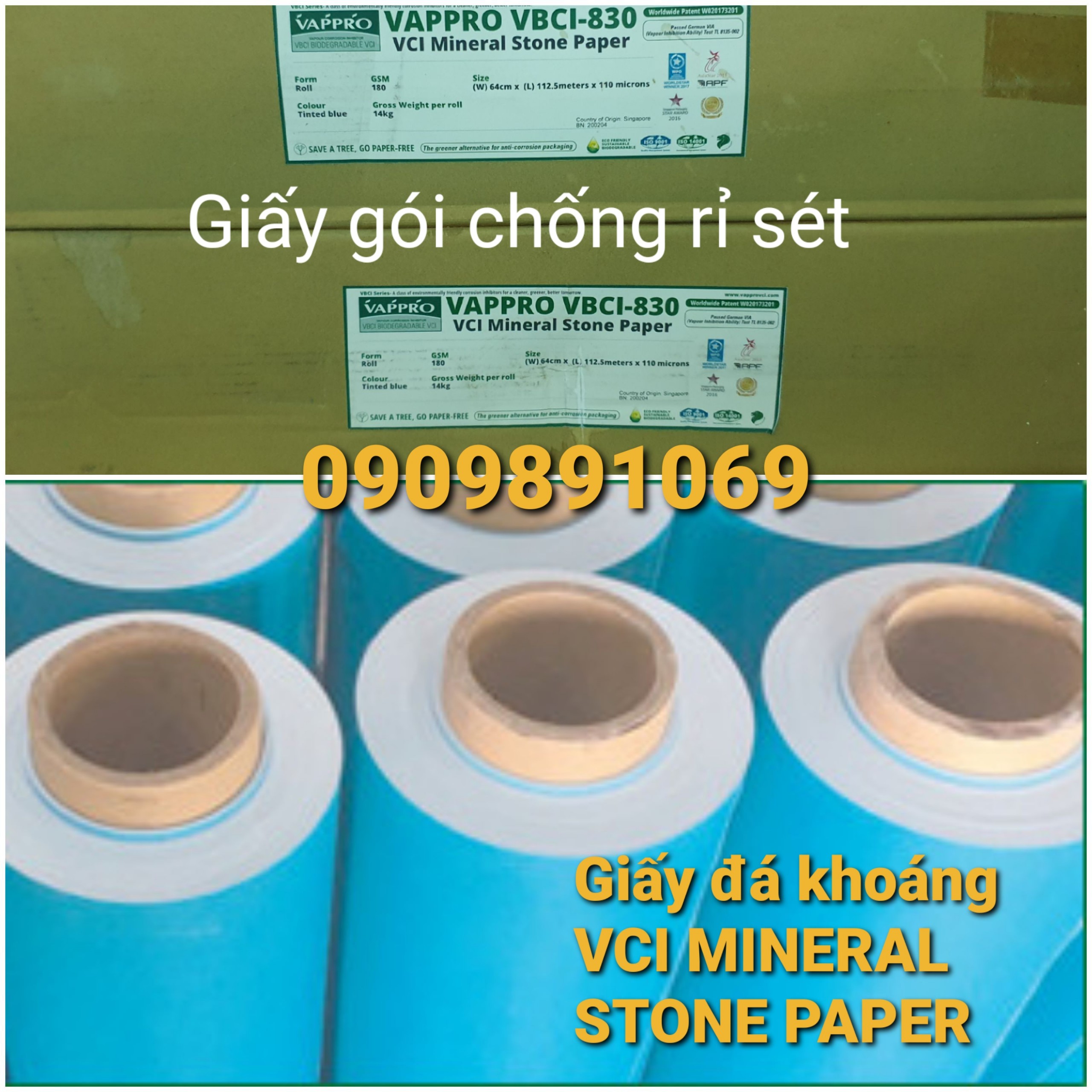 VAPPRO 830 -Giấy Chống Rỉ VCI-Chống Ăn Mòn/Han Rỉ Cho Đa Kim
